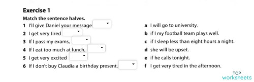 CONDITIONALS: interactive worksheets and online exercises | TopWorksheets