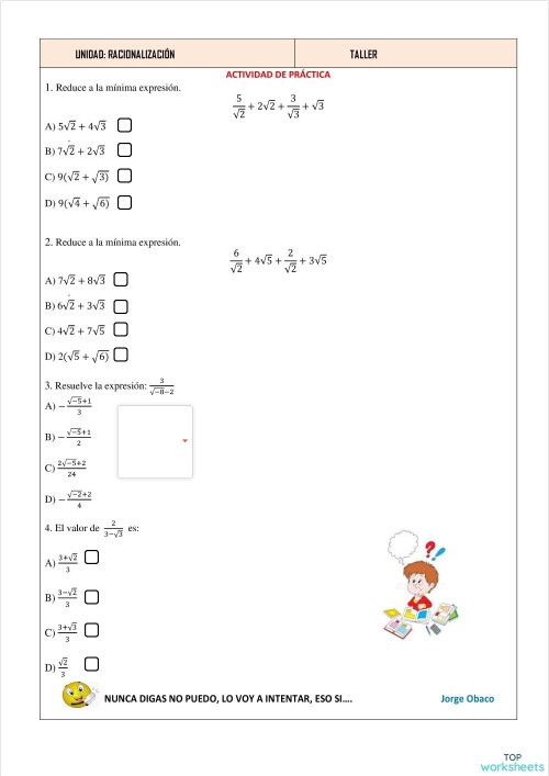 Operaciones con monomios. Ficha interactiva | TopWorksheets