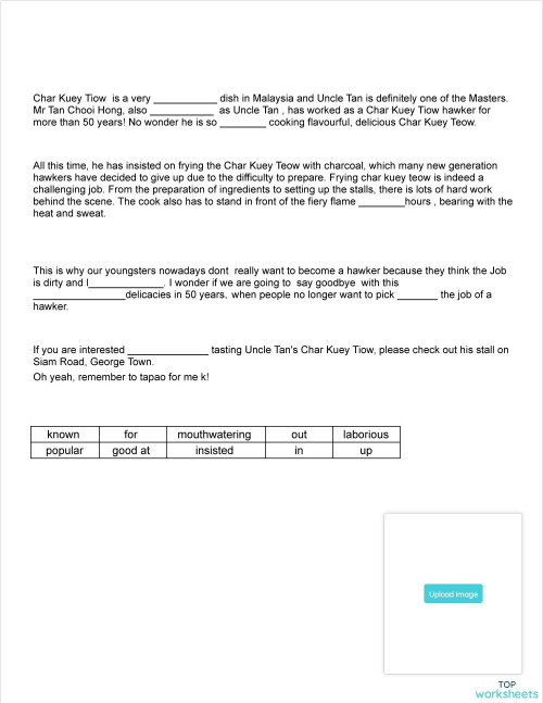 Cloze Text: interactive worksheets and online exercises | TopWorksheets