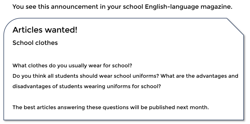 B1 PRELIMINARY FS WRITING PART 2: AN ARTICLE EXAMPLE. Interactive ...