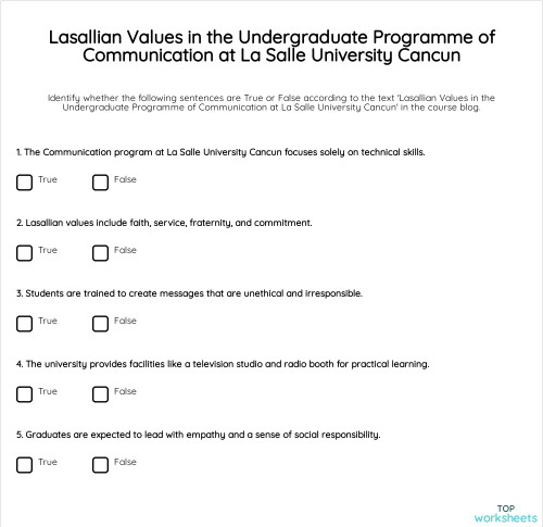 Lasallian Values in the Undergraduate Programme of Communication at La ...