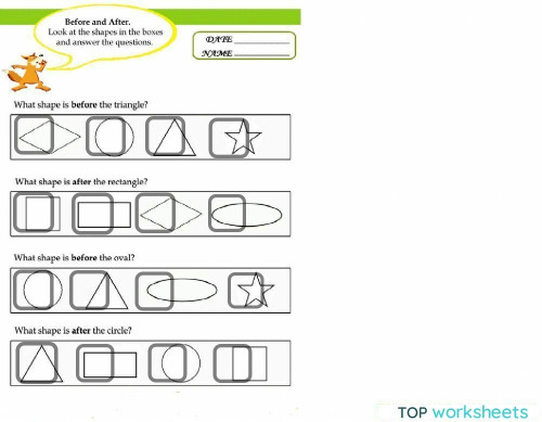 BeforeAfter-shapes. Interactive worksheet | TopWorksheets