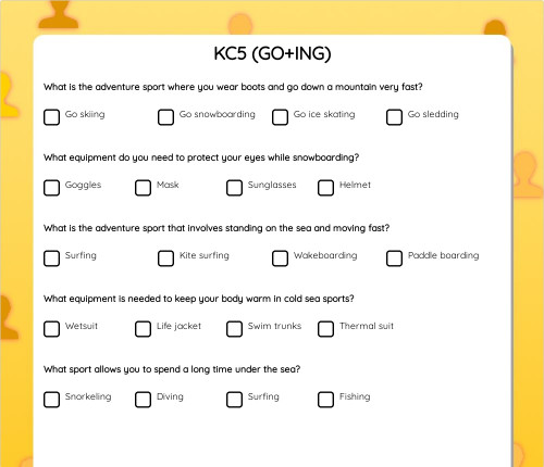 KC5 (GO+ING). Interactive worksheet | TopWorksheets