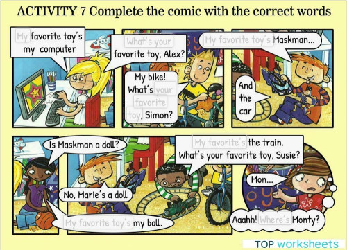 Comic Intro 3. Interactive worksheet | TopWorksheets