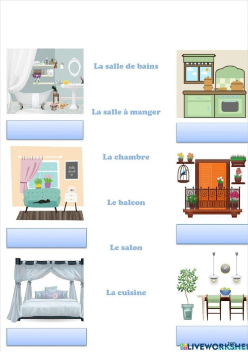LA MAISON e les prepositions. Interactive worksheet | TopWorksheets