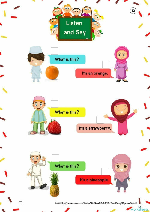 listen and say 1. Interactive worksheet | TopWorksheets
