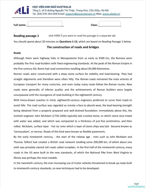 IELTS Practice_Reading Test 11. Interactive worksheet | TopWorksheets