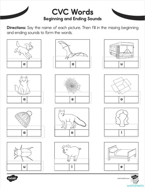 beginning and ending-short vowel. Interactive worksheet | TopWorksheets