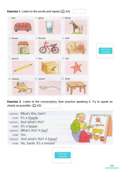 Worksheet 1 - /s/ & /z/ sound. Interactive worksheet | TopWorksheets