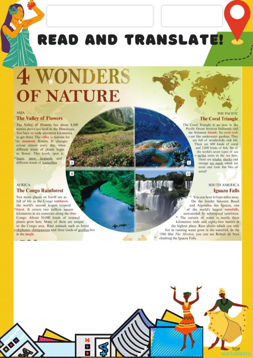 NATURE:Read& Translate. Interactive worksheet | TopWorksheets
