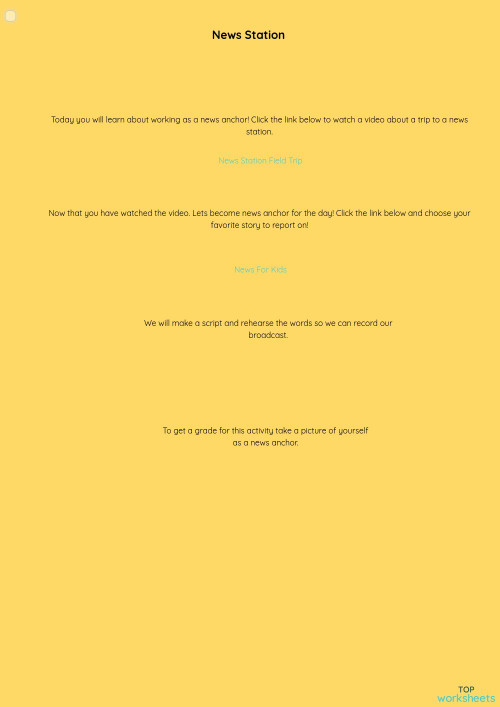 News Station. Interactive worksheet | TopWorksheets