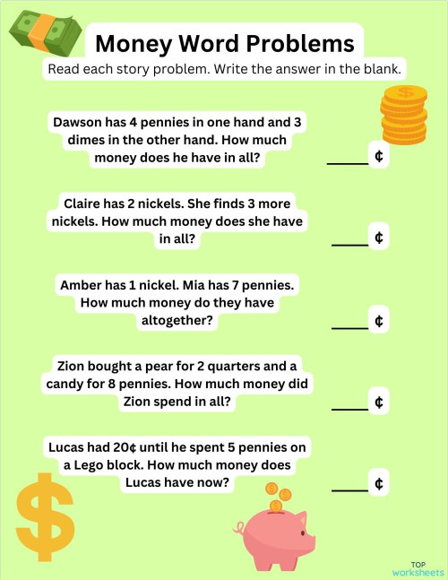 MONEY - 200s and 100s - Rs 1000. Interactive worksheet | TopWorksheets