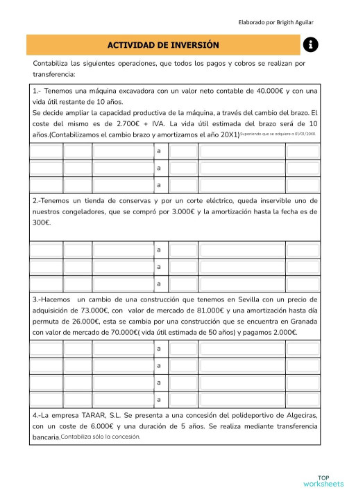 ACTIVIDAD INVERSIÓN. Ficha interactiva | TopWorksheets