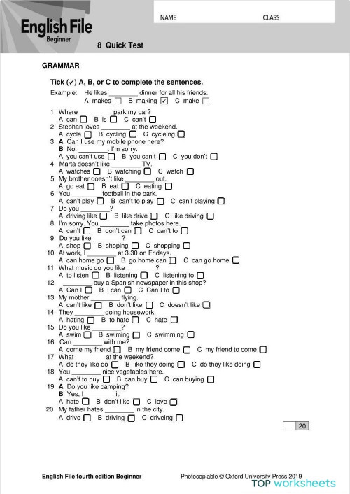 Multiple choice unit 8. Interactive worksheet | TopWorksheets