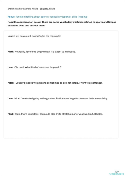 Reading - Sports. Interactive worksheet | TopWorksheets