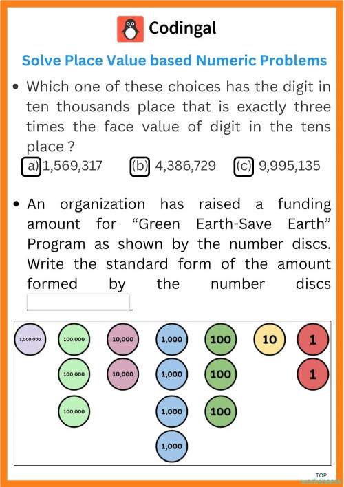 M_G04M02L04_WA01_Real-world Applications of Place Value. Interactive worksheet | TopWorksheets