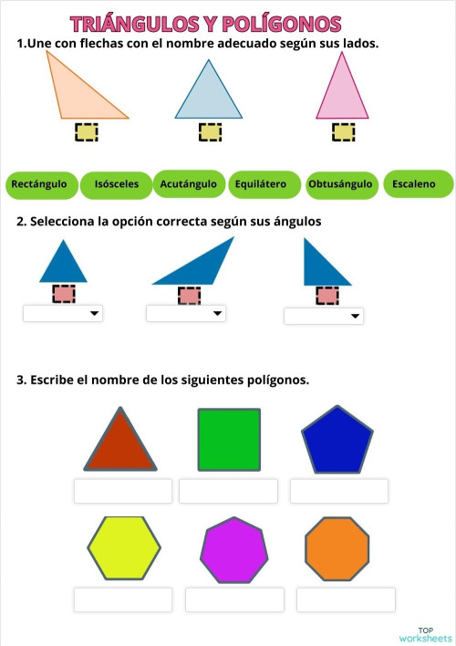 Figuras planas. Ficha interactiva | TopWorksheets