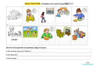 Daily routine. Interactive worksheet | TopWorksheets