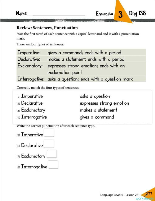 Punctuation marks: interactive worksheets and online exercises ...