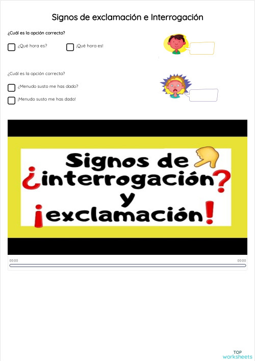 interrogación y exclamación: fichas interactivas y ejercicios online ...
