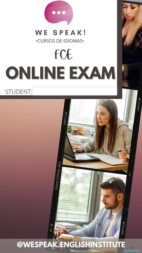 FCE course exam 1 part 1. Interactive worksheet | TopWorksheets