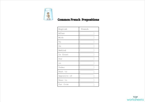 French: interactive worksheets and online exercises | TopWorksheets