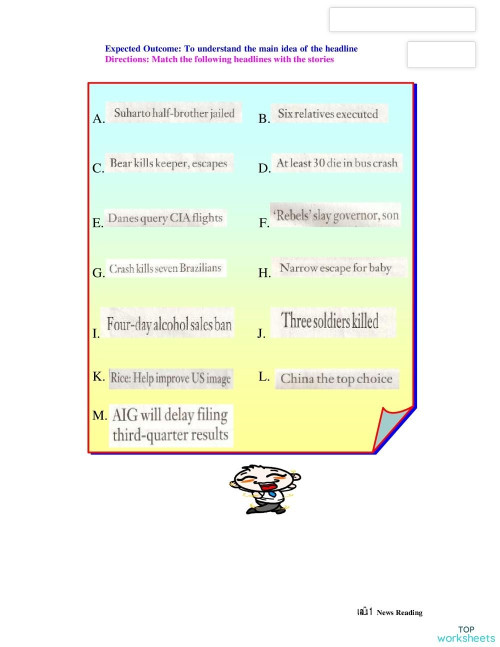 แบบทดสอบย่อย เรื่อง Daily Routine. Interactive worksheet | TopWorksheets