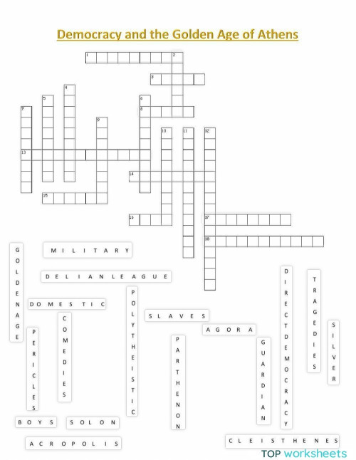 Athens - Democracy and the Golden Age. Interactive worksheet ...