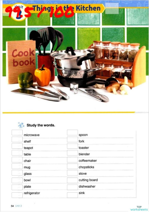 in the kitchen. Interactive worksheet | TopWorksheets