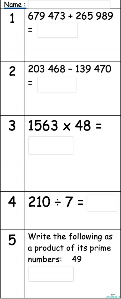5-A-Day Year 6 Block 1 Week 4 Day 2. Interactive worksheet | TopWorksheets