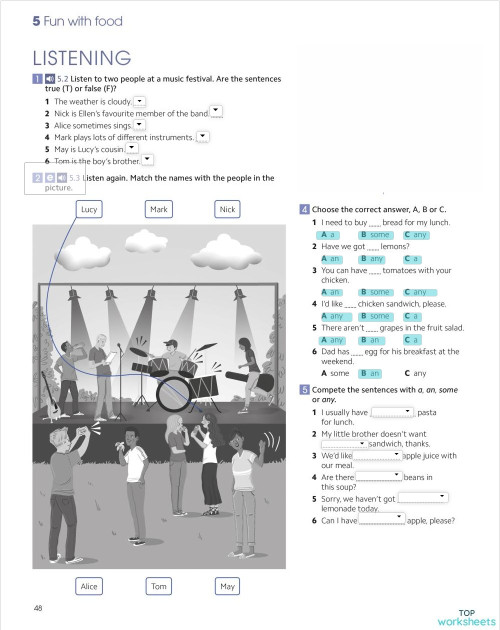 countable and uncountable nouns(SOME-ANY). Interactive worksheet ...