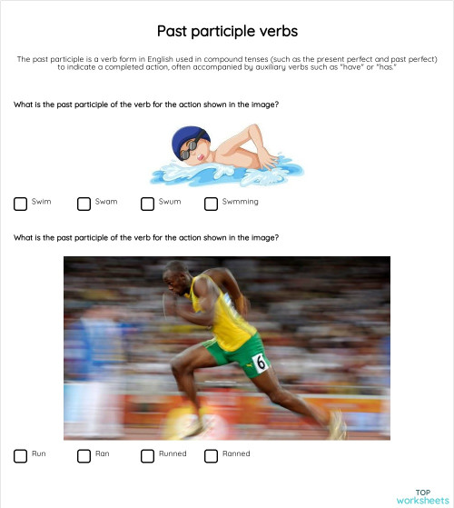 Past participle verbs. Interactive worksheet | TopWorksheets