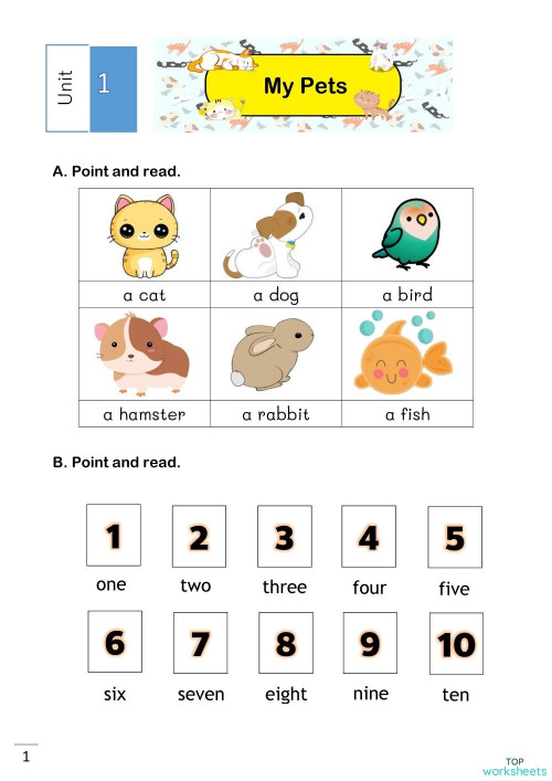 Unit 1 My Pets. Interactive worksheet | TopWorksheets
