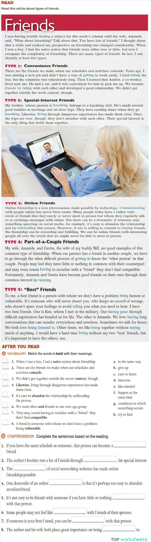 Ag2 unit8 gerunds. Interactive worksheet | TopWorksheets