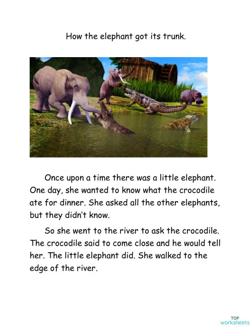 How the elephant got its trunk (HA MA). Interactive worksheet ...