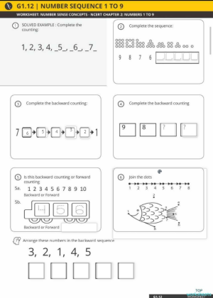 FLN/LATIKA/KVKP/NUMBERS 1 TO 9. Interactive worksheet | TopWorksheets
