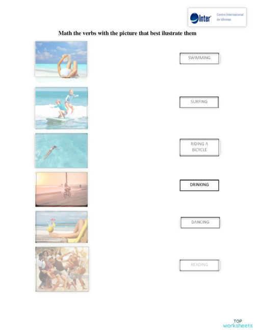 Vacations Vocabulary. Interactive worksheet | TopWorksheets