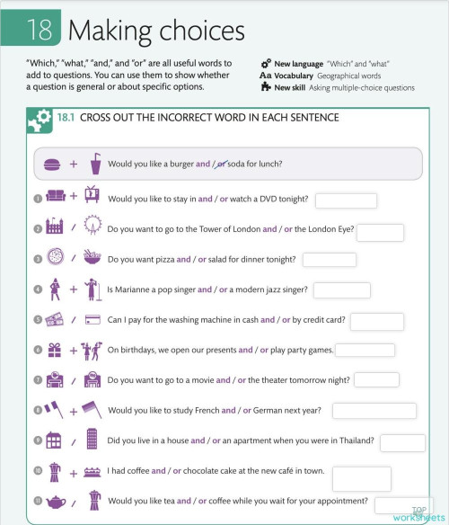 Making choices 4. Interactive worksheet | TopWorksheets