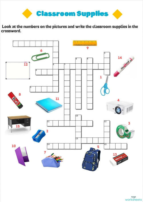 School Objects: interactive worksheets and online exercises | TopWorksheets