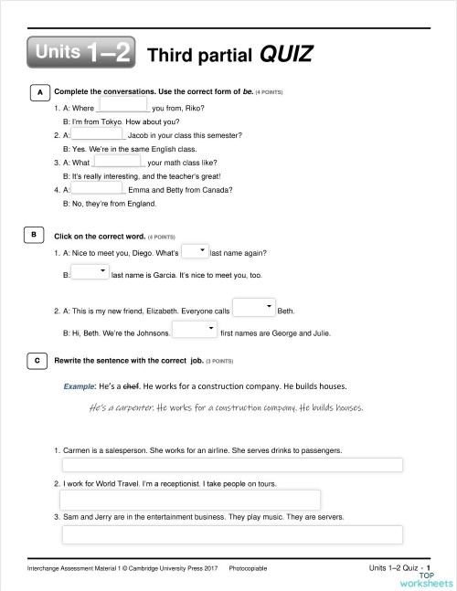 Third partial (3°). Interactive worksheet | TopWorksheets