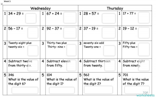 Math: interactive worksheets and online exercises | TopWorksheets
