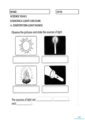 EXERCISE UNIT 6: LIGHT AND DARK. Interactive worksheet | TopWorksheets