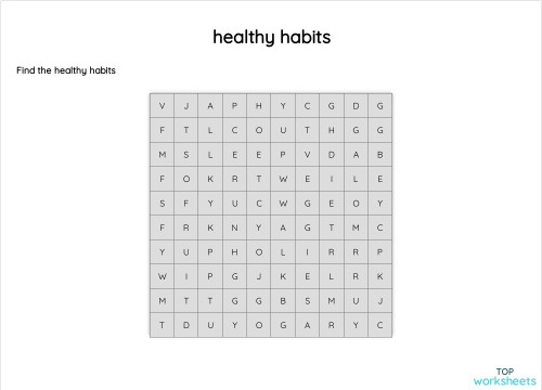 healthy habits. Interactive worksheet | TopWorksheets