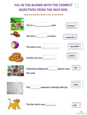 Describing words. Interactive worksheet | TopWorksheets