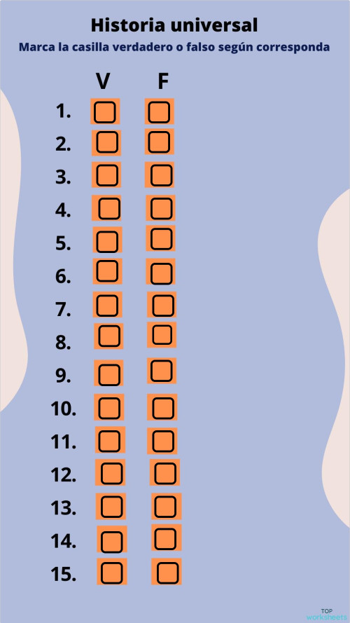 Historia Universal. Ficha interactiva | TopWorksheets