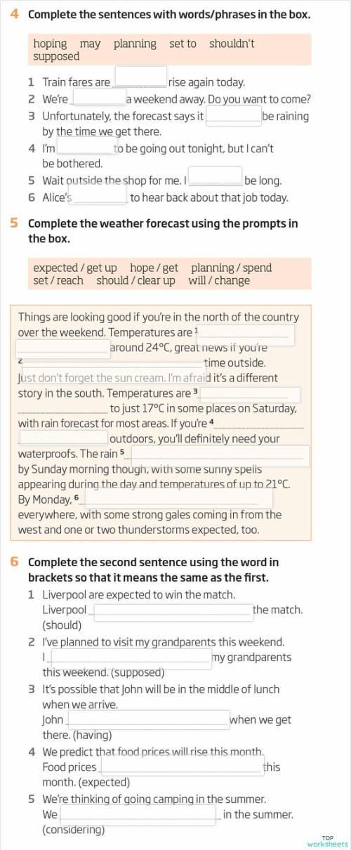 Future structures. Interactive worksheet | TopWorksheets