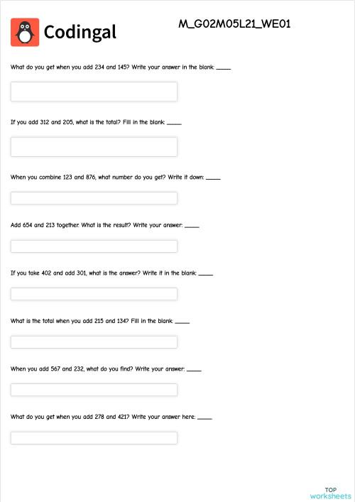 Addition: interactive worksheets and online exercises | TopWorksheets
