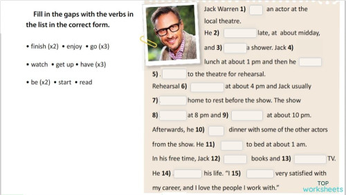 Present Simple Test A1 +. Interactive worksheet | TopWorksheets