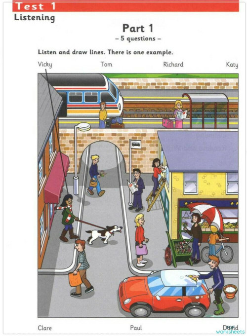 Flyers 1 test 1 listening. Interactive worksheet | TopWorksheets