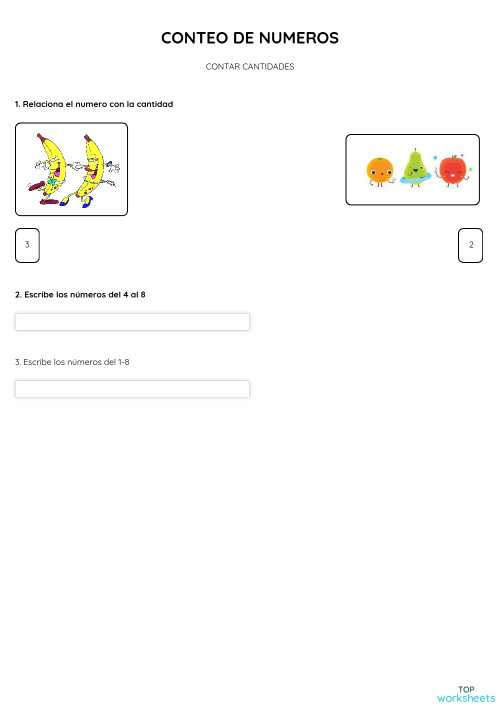 CONTEO DE NUMEROS. Ficha interactiva | TopWorksheets
